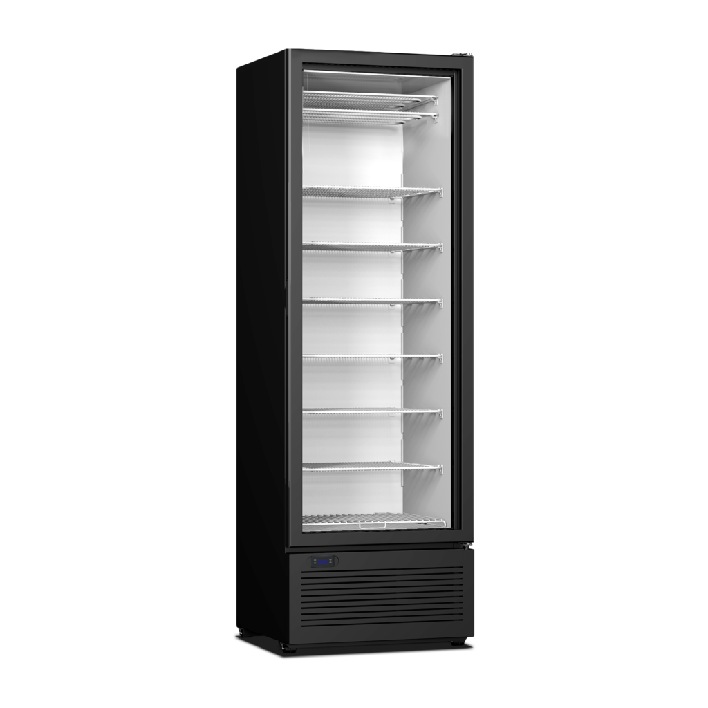 Κάθετη βιτρίνα στατικής ψύξης CRYSTAL CRF 400 - INOX ΡΟΥΝΤΟΣ